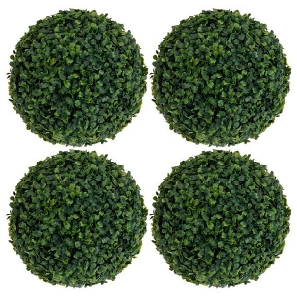 4 Pack 11-inch Artificial Topiary Ball, Faux Boxwood Ball Plants for ...