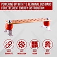 DMNI Copper Bus Bar - 12" Ground Bar - Grounding Terminal - Copper ...