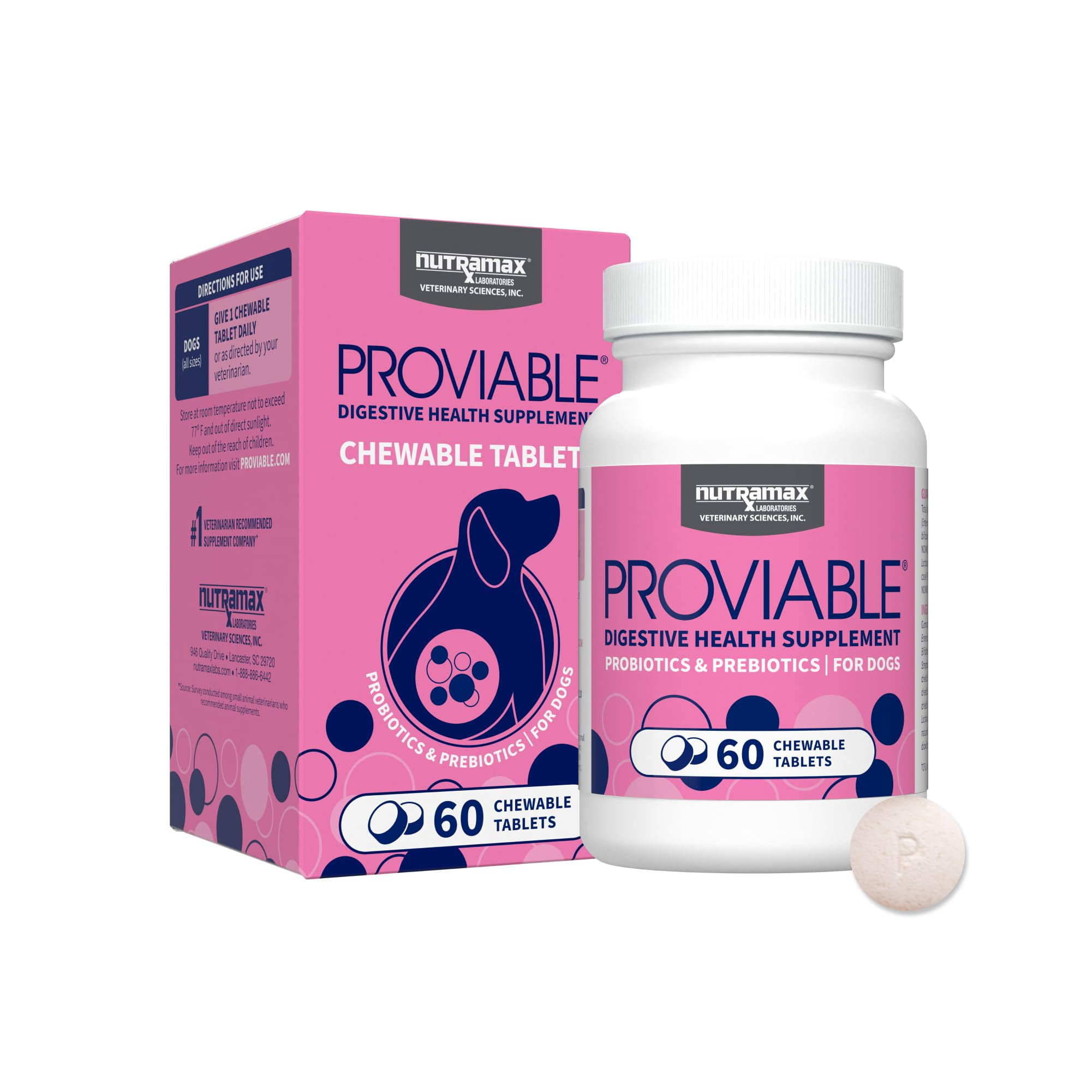 Suplemento Nutramax Proviable Digestive Health para perros 60 ...