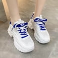 AUDeals Women’s Chunky Mesh Sneakers Thick Sole PU Leather Platform ...