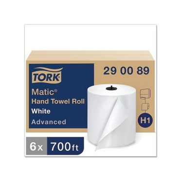 Tork Advanced Hardwound Roll Towel, One-Ply, 7.88" x 600 ft, White, 12 ...