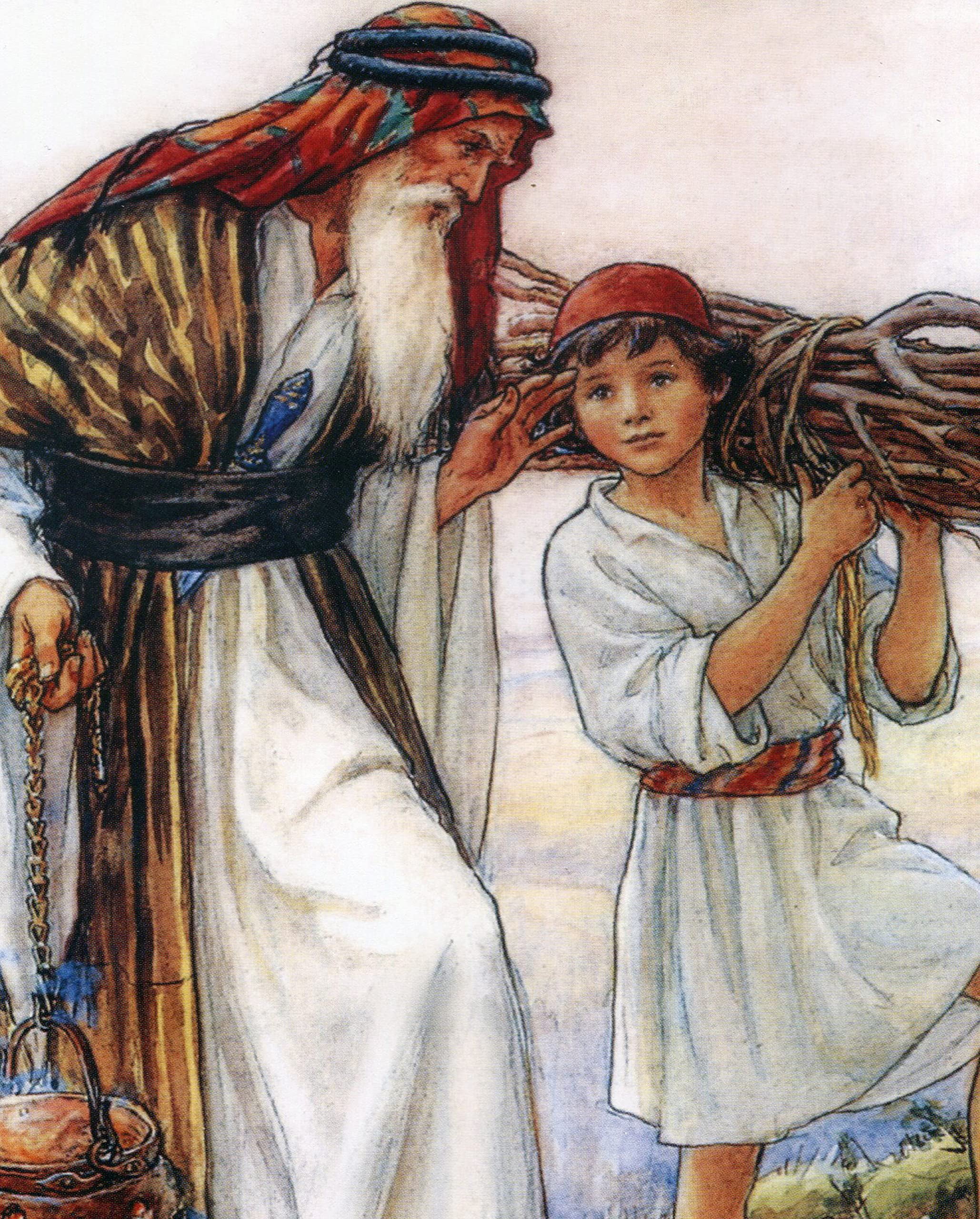 Catholic print picture - Abraham & Isaac C - 8" x 10" ready to be ...
