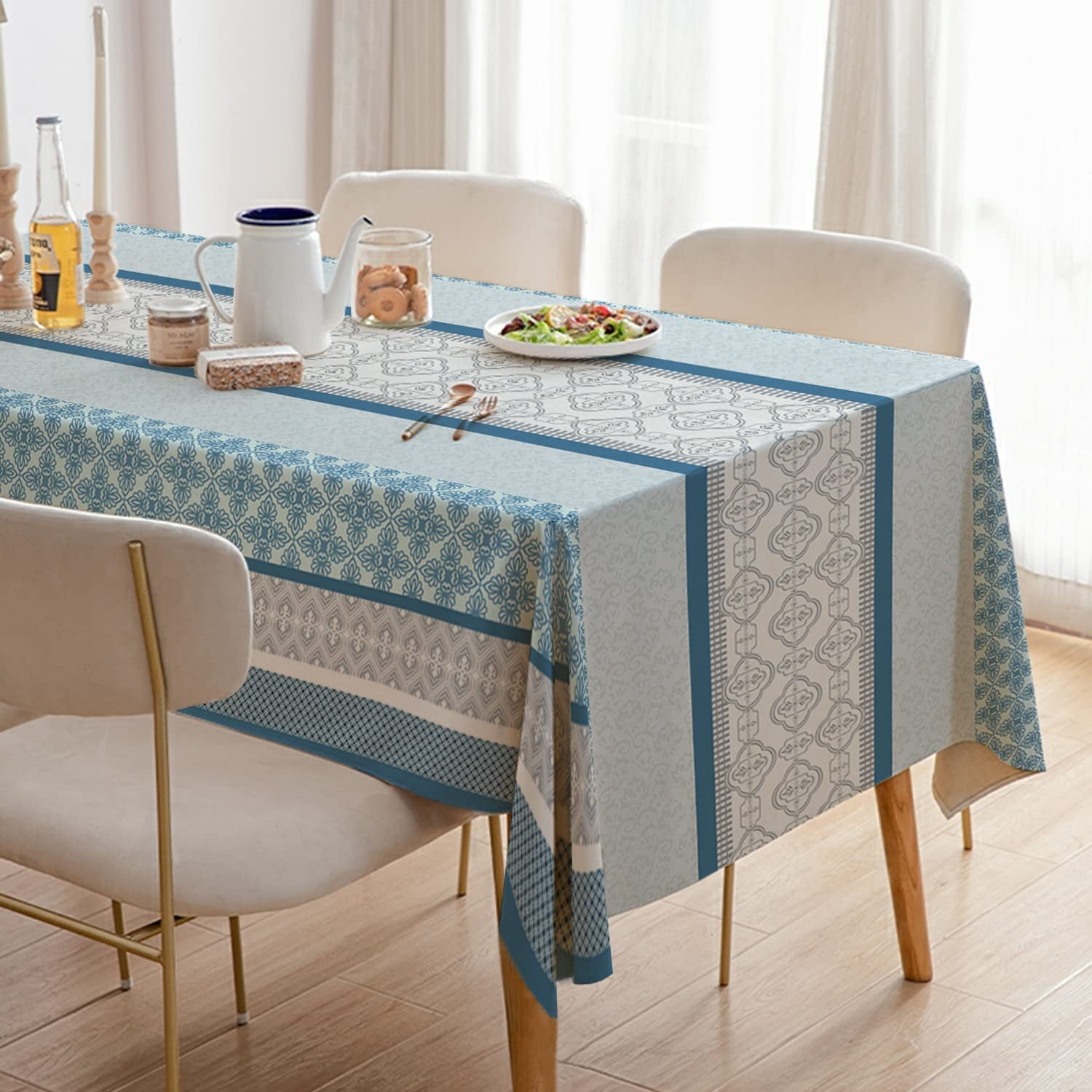 Boho Chic Table Cloth 60x84, Soft, Washable, Wrinkle Resistant, Light ...