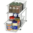 SimpleHouseware 2 Tier Sliding Kitchen, Bathroom, Pantry Storage ...