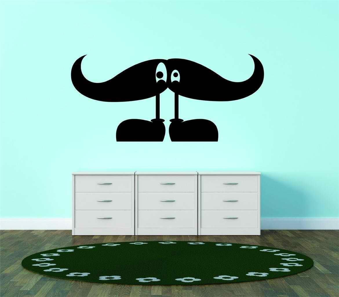 Children Cute Funny Wall Decal Decoration Cute Crossed Eye Mustache ...