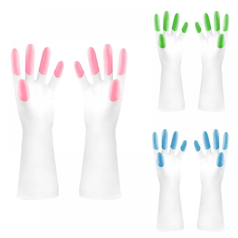 1Pairs Reusable Household Gloves,Waterproof PVC Cleaning Laundry Gloves ...