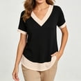 AherBiu Plus Size Tops for Women Summer Casual Loose Fitted V Neck ...