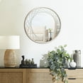 LuxenHome Silver Metal Frame Round Accent Wall Mirror - Walmart.com