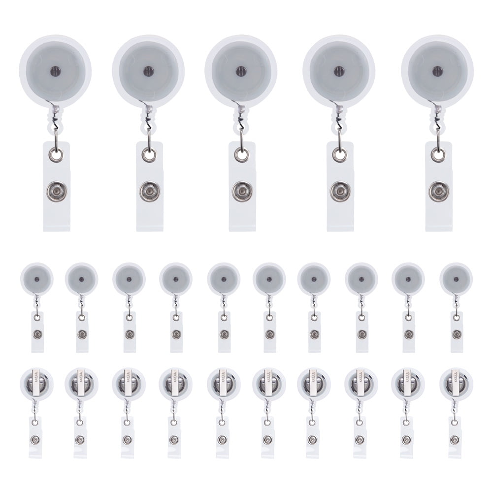 25Pcs Translucent Badge Reels Retractable with Swivel Alligator Clip ...