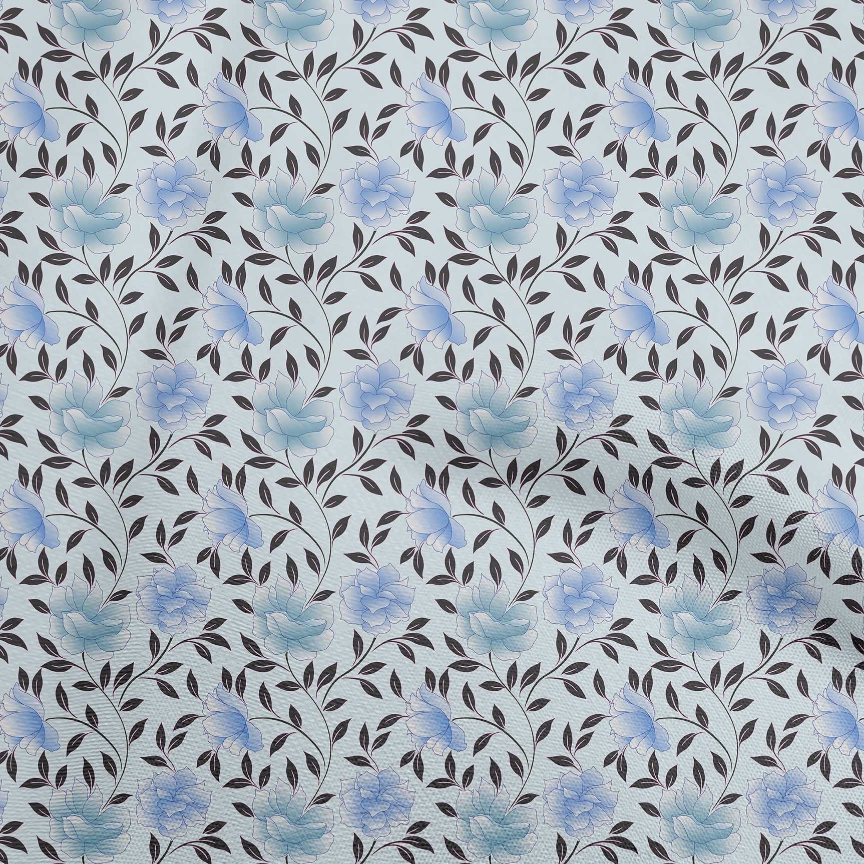 oneOone Cotton Silk Baby Blue Fabric Florals Dress Material Fabric ...