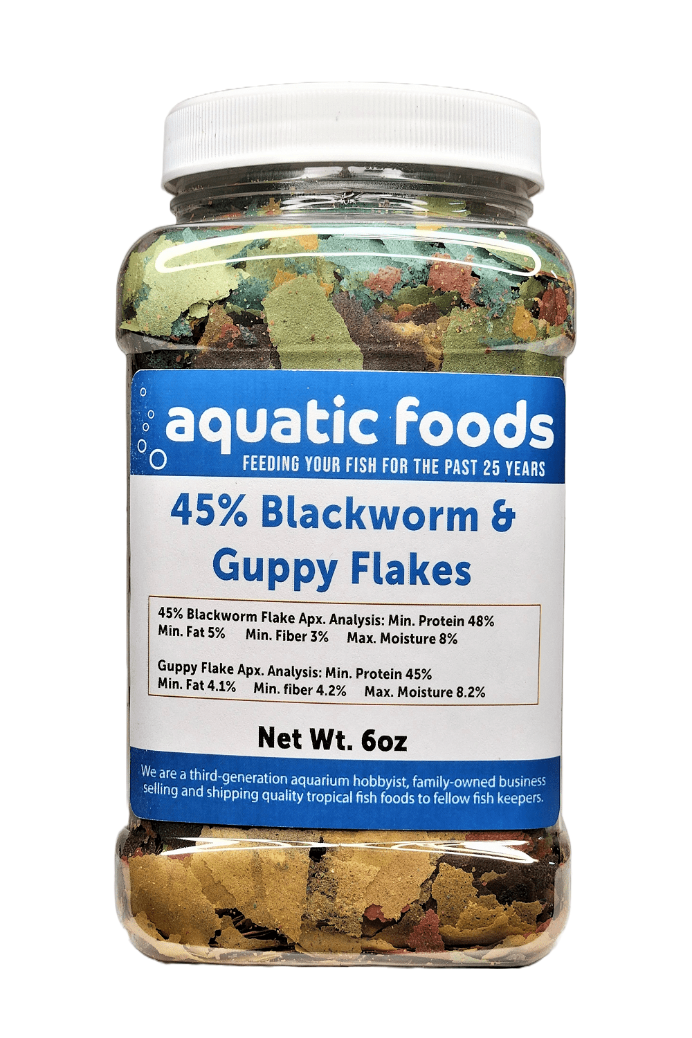 45% Blackworm & Guppy Premium Flakes for Guppies and All Community ...