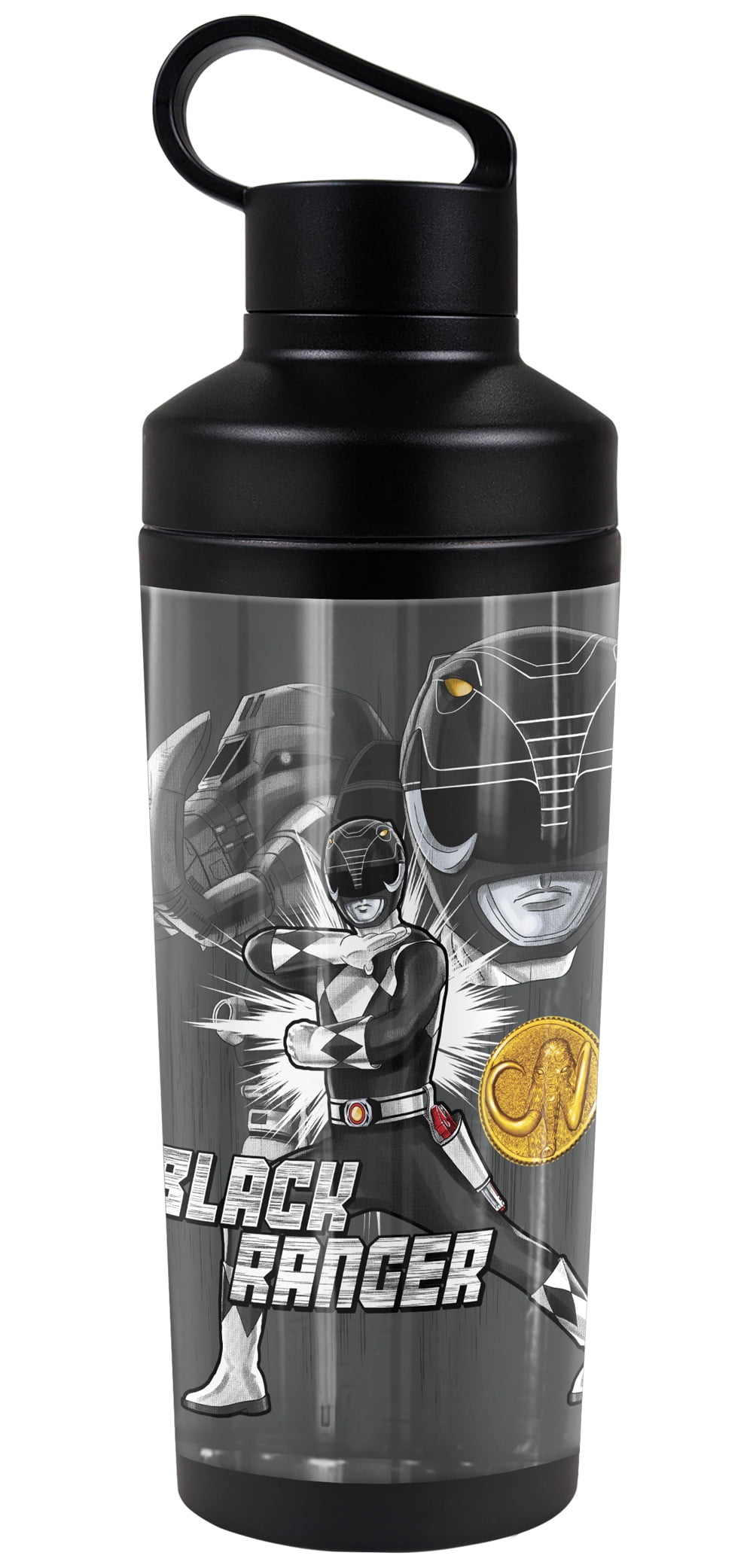 Power Rangers Official Black Ranger 18 oz Insulated Water Bottle, Leak ...