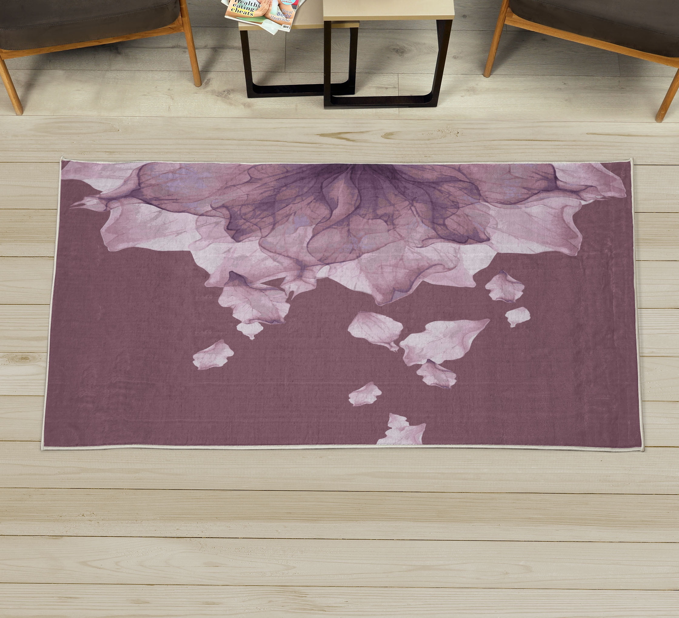 Flower Decorative Rug, Abstract Themed Modern Futuristic Image with ...