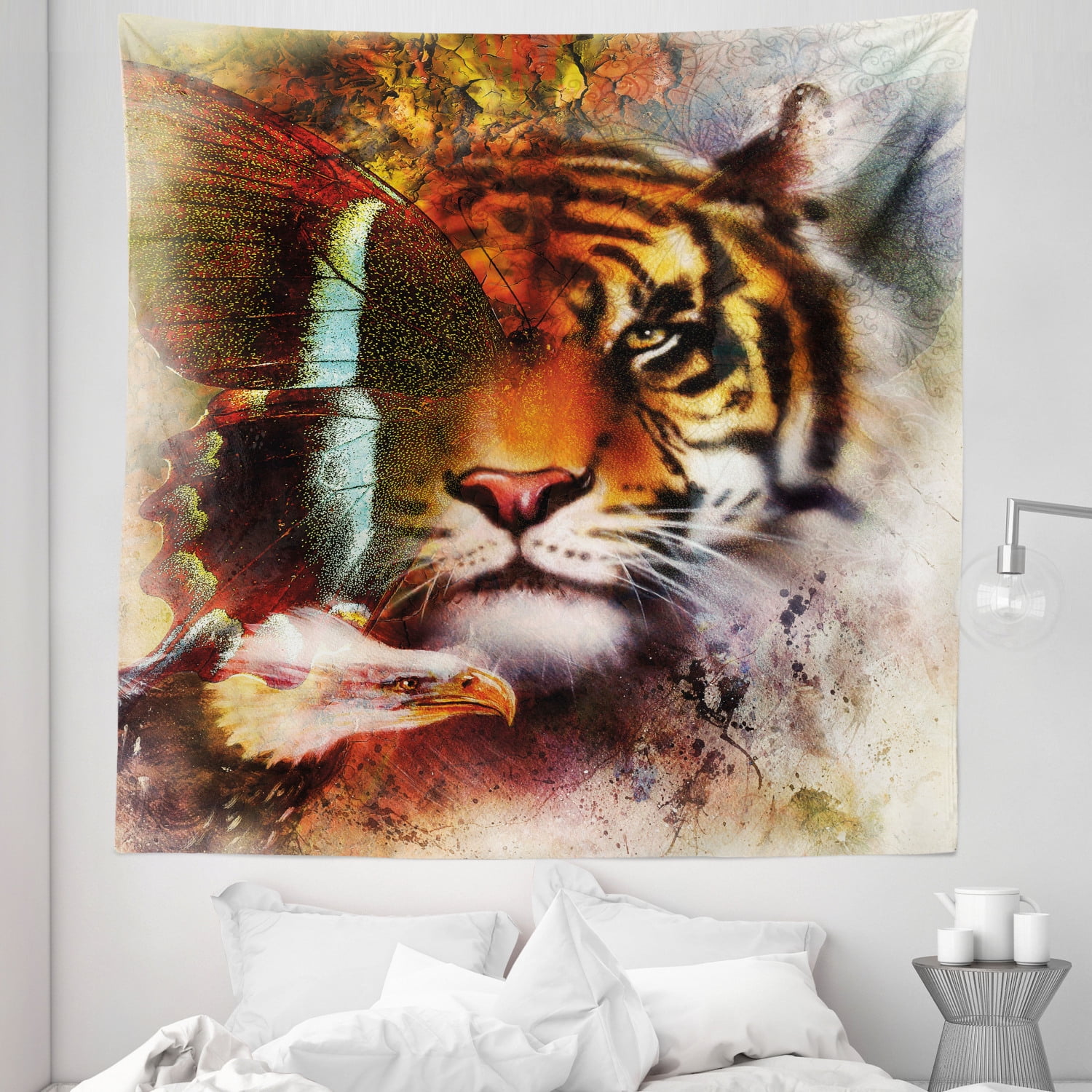 Tiger Tapestry, Various of Nature Large Bengal Cat Bald Eagle Butterfly ...