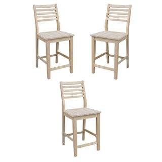 International Concepts Ava Counter Height Slat Back Stool, Unfinished ...