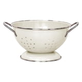 Small White Enamel Coated Fruit Bowl Colander, Vegetable Strainer ...