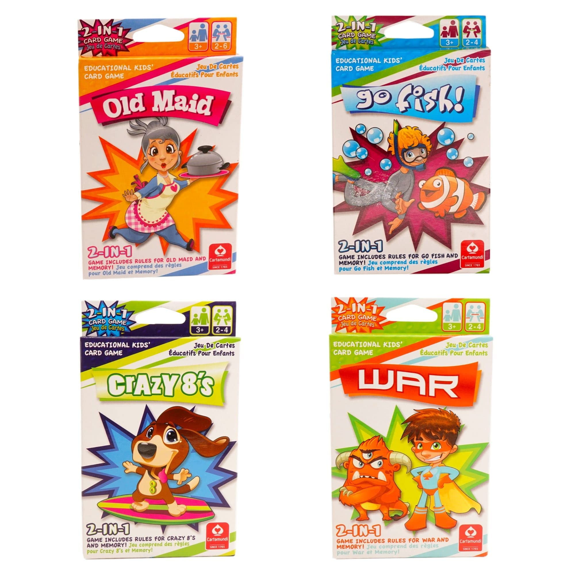 Children Classic Card Games 4 Decks Old Maid Go Fish Tug Of War Children Classic Card Games 4 Decks Old Maid Go Fish Tug Of War