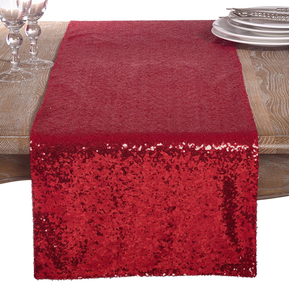 Fennco Styles Shimmering Sequin Evening Dinner Party Event Table Runner ...