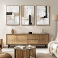 Large Framed Neutral Abstract Wall Art 3 Piece Modern Canvas Prints ...