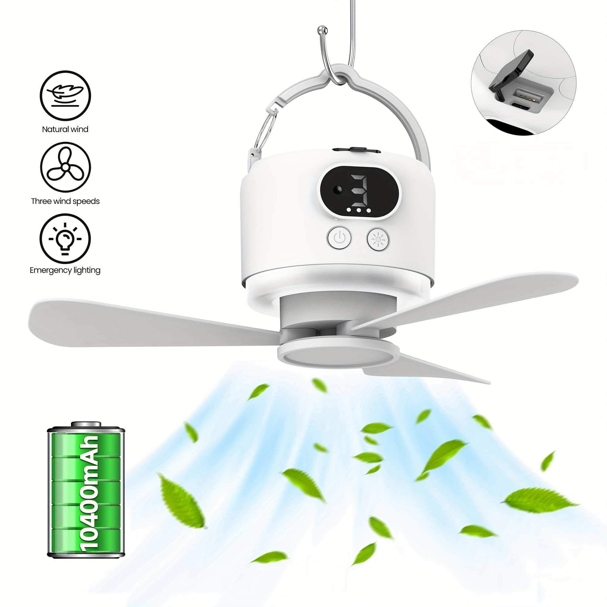 Click here for Unbranded Portable Rechargeable Camping Fan With L... prices