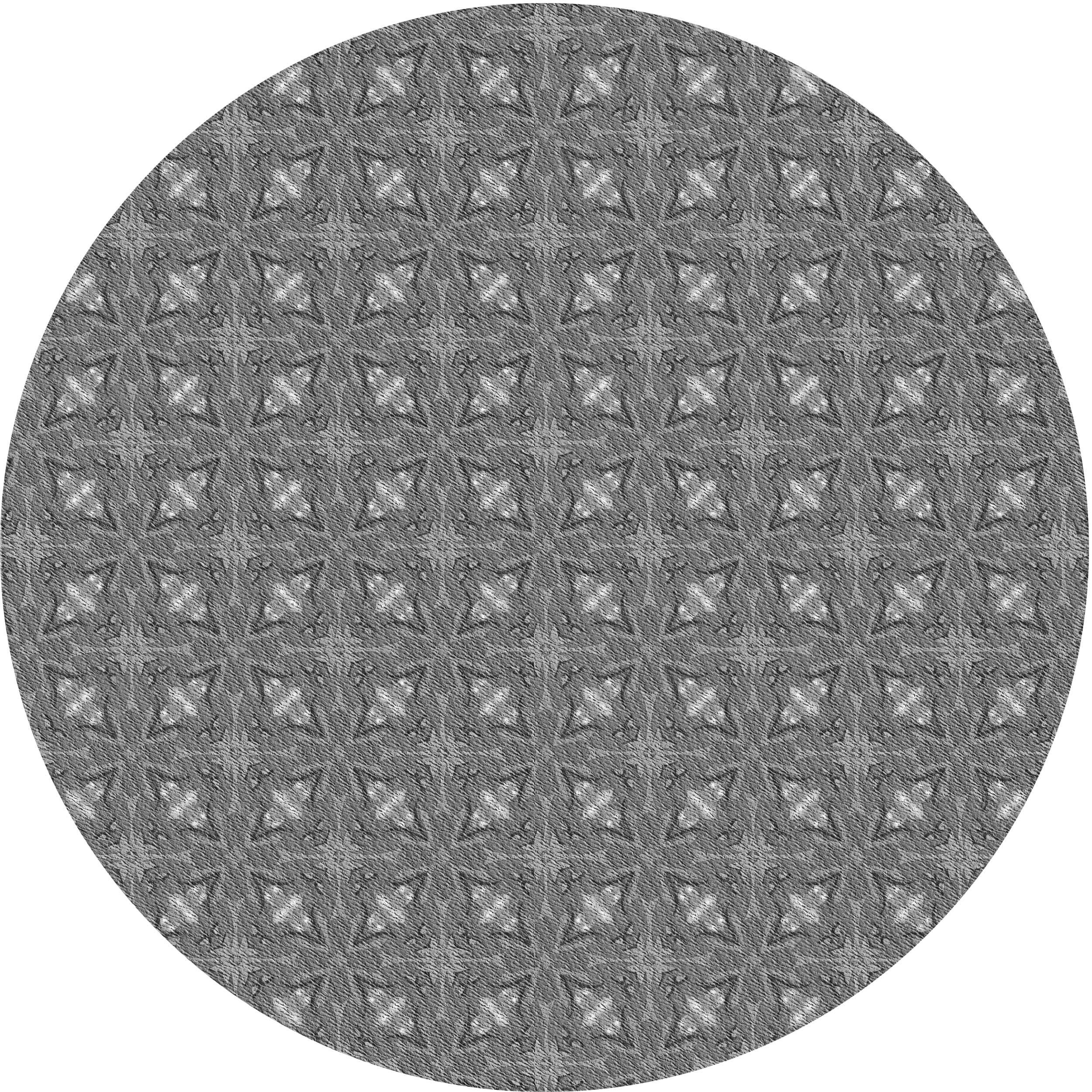 Ahgly Company Indoor Round Patterned Carbon Gray Area Rugs, 8' Round ...