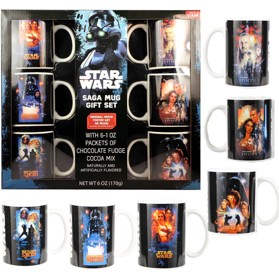 Star Wars Saga Mug with Packets of Chocolate Fudge Coco Mix Gift Set ...