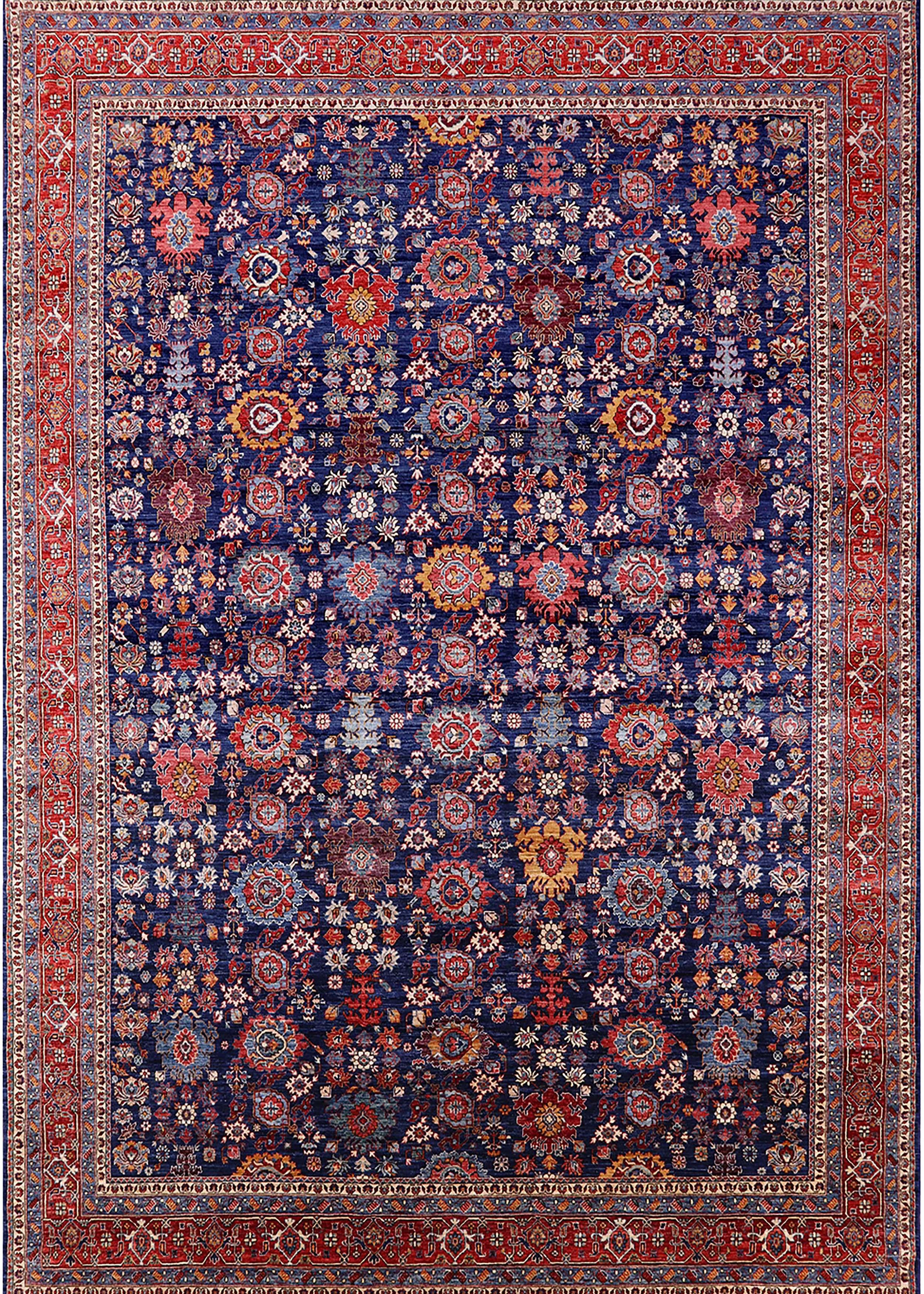 Ahgly Company Indoor Rectangle Mid-Century Modern Plum Purple Oriental ...