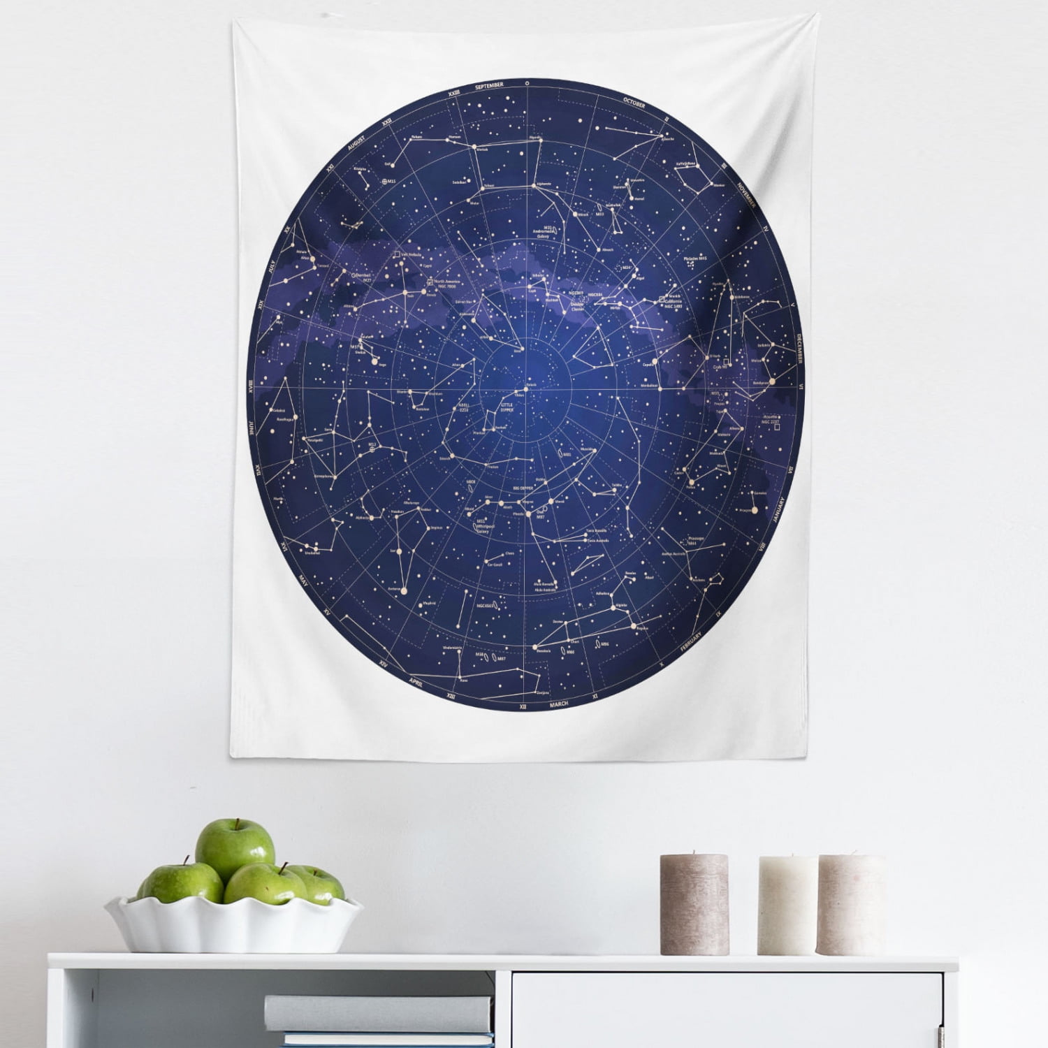 Constellation Tapestry, High Detailed Sky Map of Northern Hemisphere ...