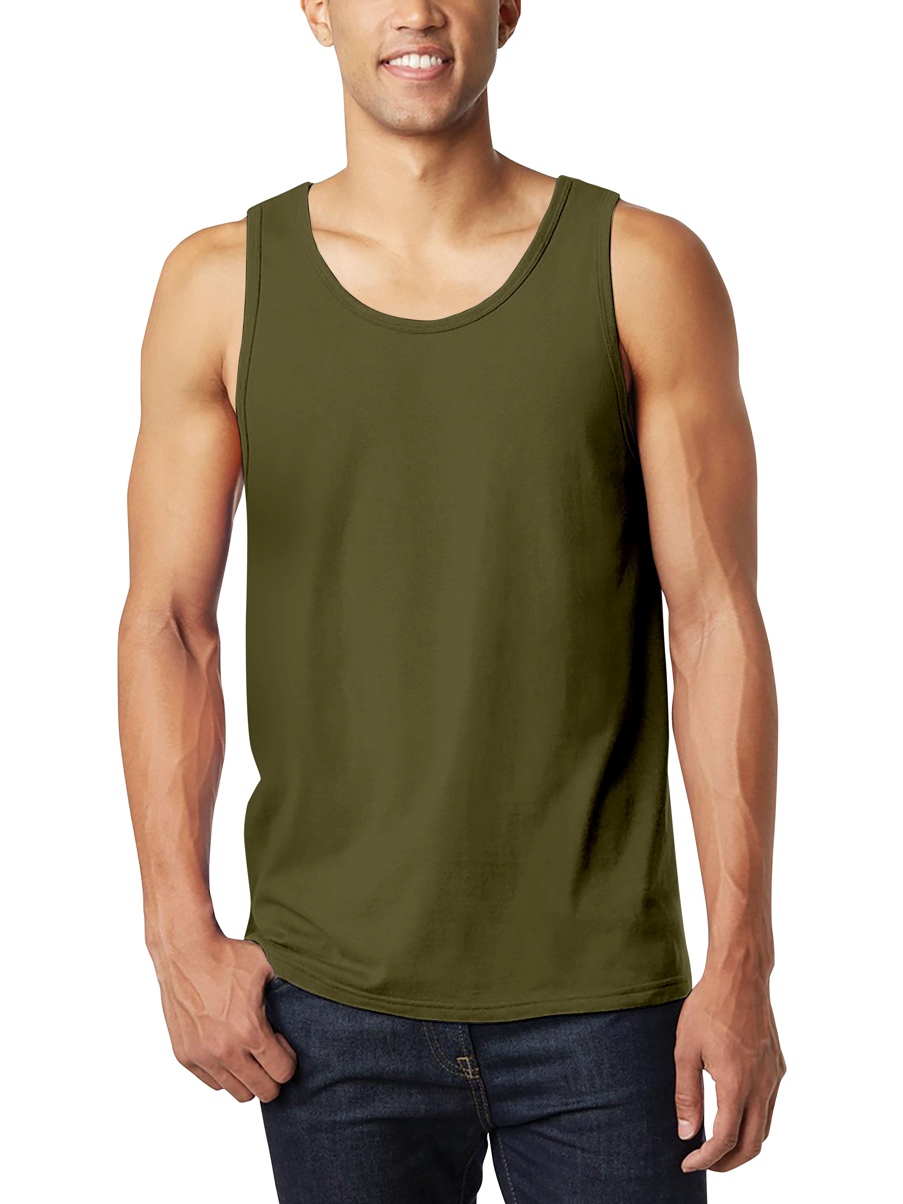 Hat and Beyond Mens Two-Tone Tank-Top Light Cotton Running Workout ...