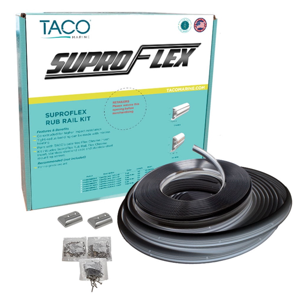 TACO Marine V11-9990BBK80-2 SuproFlex Rub Rail Kit - 80' x 2" x 29/32 ...