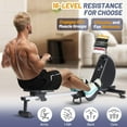Magnetic Rowing Machine, 16 -Level Adjustable Resistance Self Powered ...