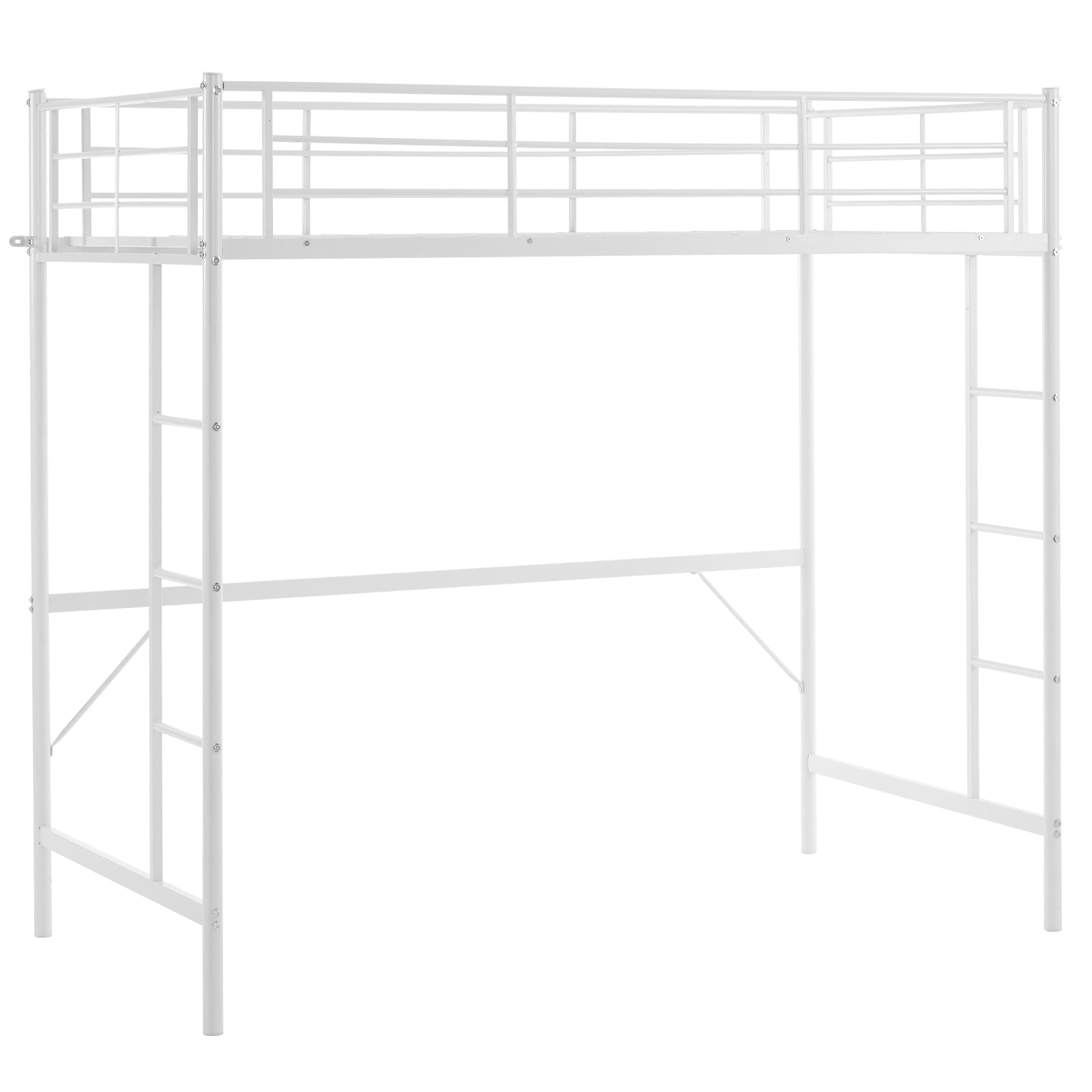 Click here for Ktaxon Twin Loft Bed With Stairs Metal Single Loft... prices
