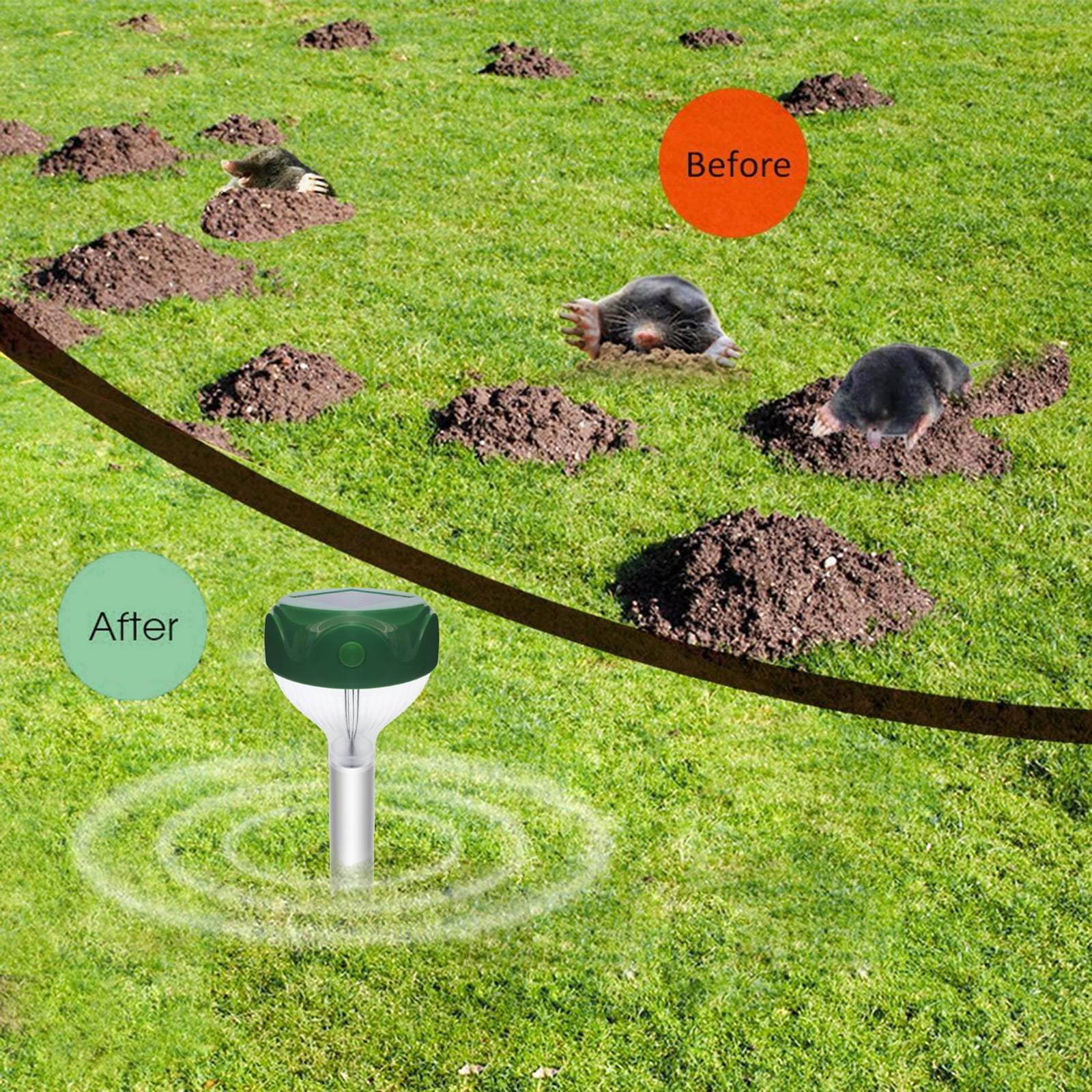 MaximalPower (6 Pack) Ultrasonic Sound Solar-Powered Pest Repellent for ...