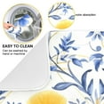 Flowers Blue Dish Drying Mat Microfiber Kitchen Pad Large Counter ...