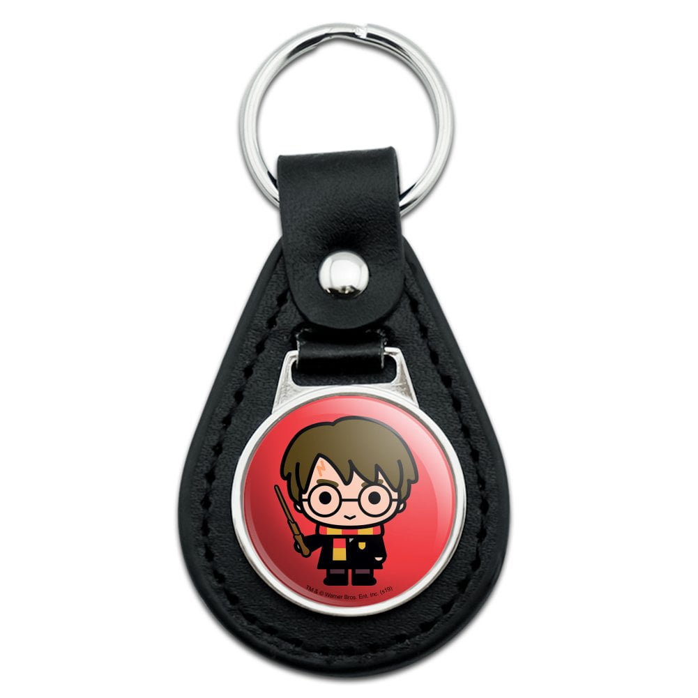 Harry Potter Cute Chibi Character Black Leather Keychain - Walmart.com