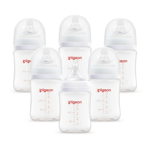 PIGEON | Set 6 Biberones de 160 ml | Soft Touch | BOCA ANCHA 5 oz ...