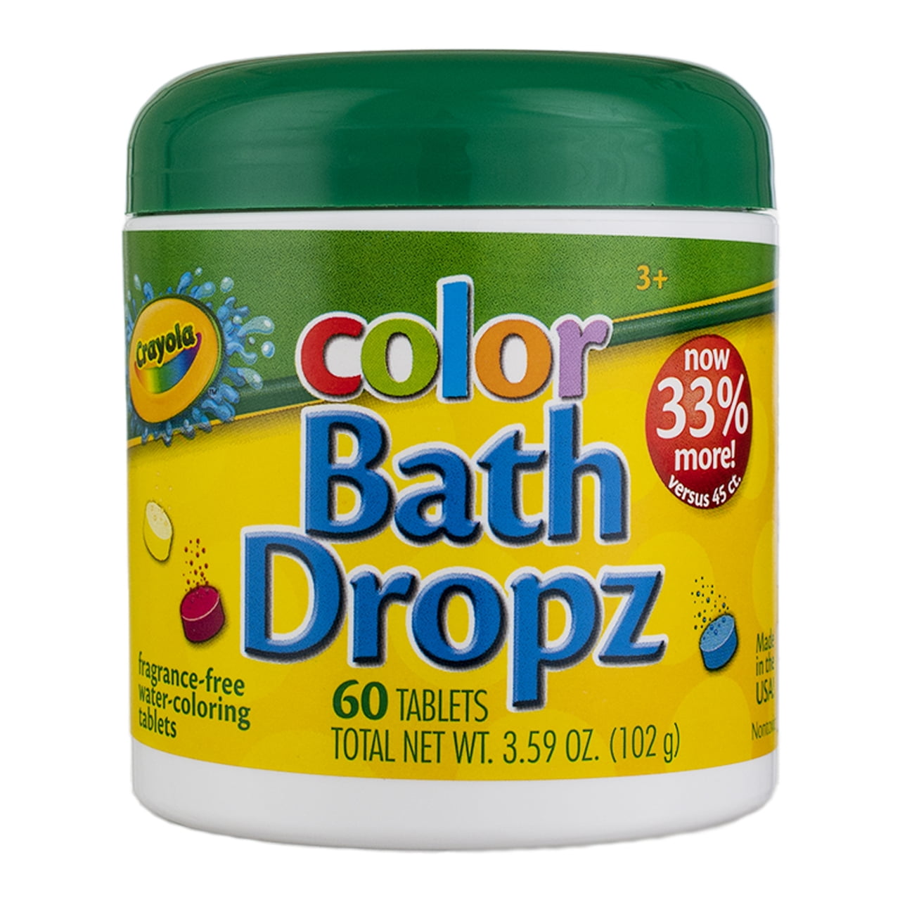 Crayola Color Bath Dropz Water-Coloring Tablets, 3.59 oz, 60 Ct (16 ...