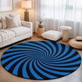 Blue Vortex 4FT Round Area Rugs Abstract Navy Blue Black Lime Spiral ...
