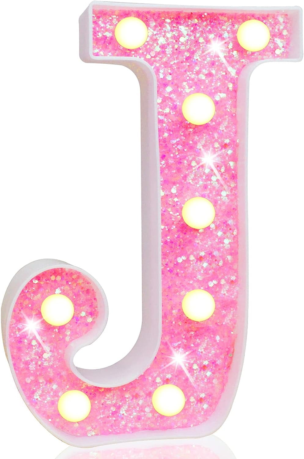 LED Marquee Letter Lights, Light Up Pink Letters Glitter Alphabet ...