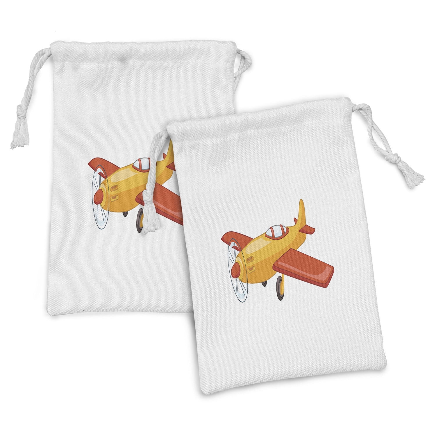 Airplane Fabric Pouch Set of 2, Computer Graphics of a Single Aircraft ...