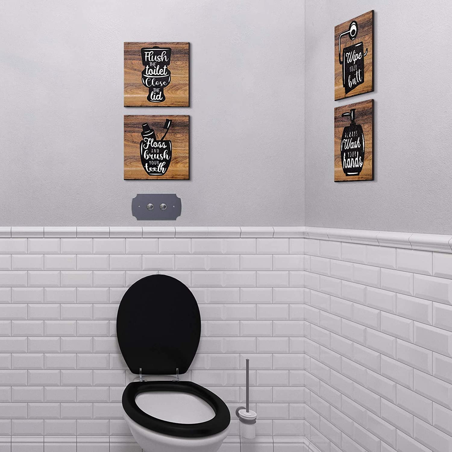 Primitive Bathroom Signs