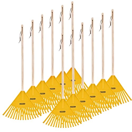 Superio Kids Rake with Hardwood Handle- Durable Plastic Yellow Head to ...