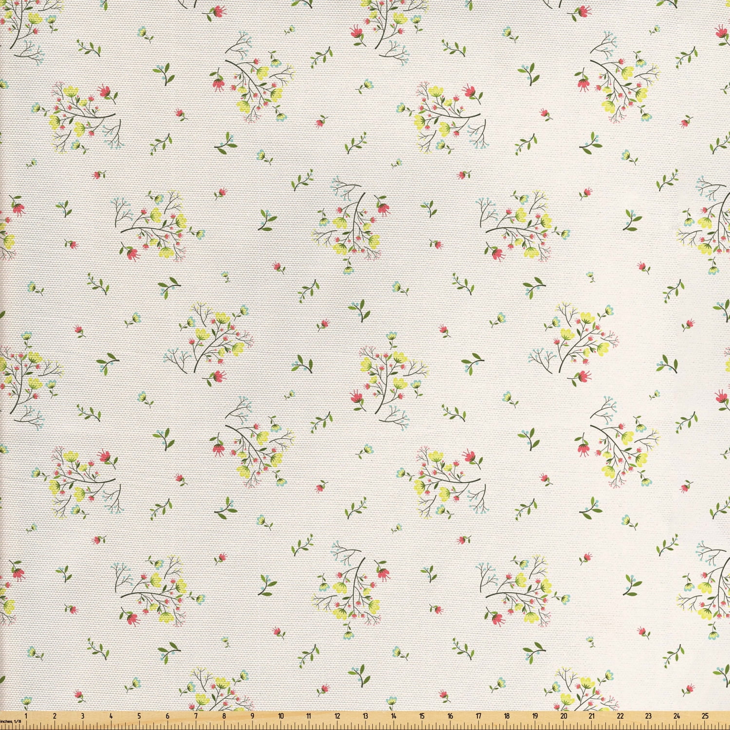 Floral Fabric by the Yard, Ornamental Bouquets of Spring Season Summer ...