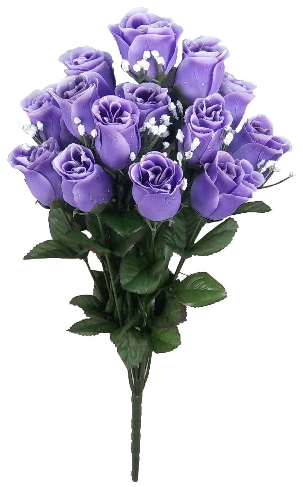 Admired By Nature 14 Stems of Blossoms Rose Flower Bush, Lavender ...
