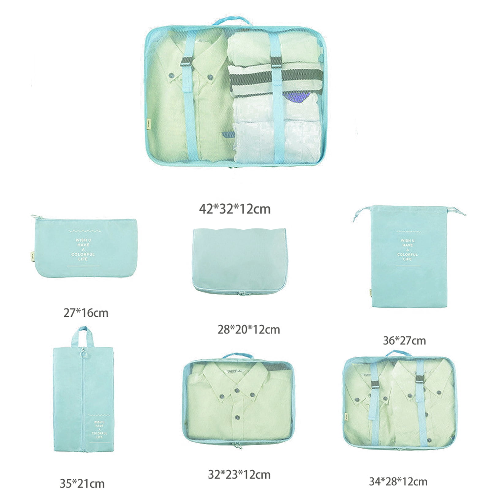 7 Set Packing Cubes Luggage Packing Organizers for Travel Accessories ...