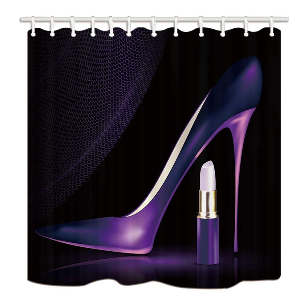 ARTJIA Cosmetic and Make Upfor Elegant Purple High Heels with Lipstick ...