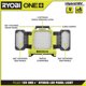 RYOBI Cordless ONE+ 18V 3,000 Lumens Hybrid LED Panel Light 3-Settings ...