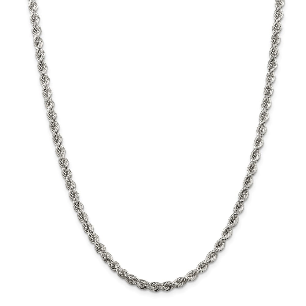 White Sterling Silver chain Rope 22 in 4.3 mm 4.3mm Solid - Walmart.com