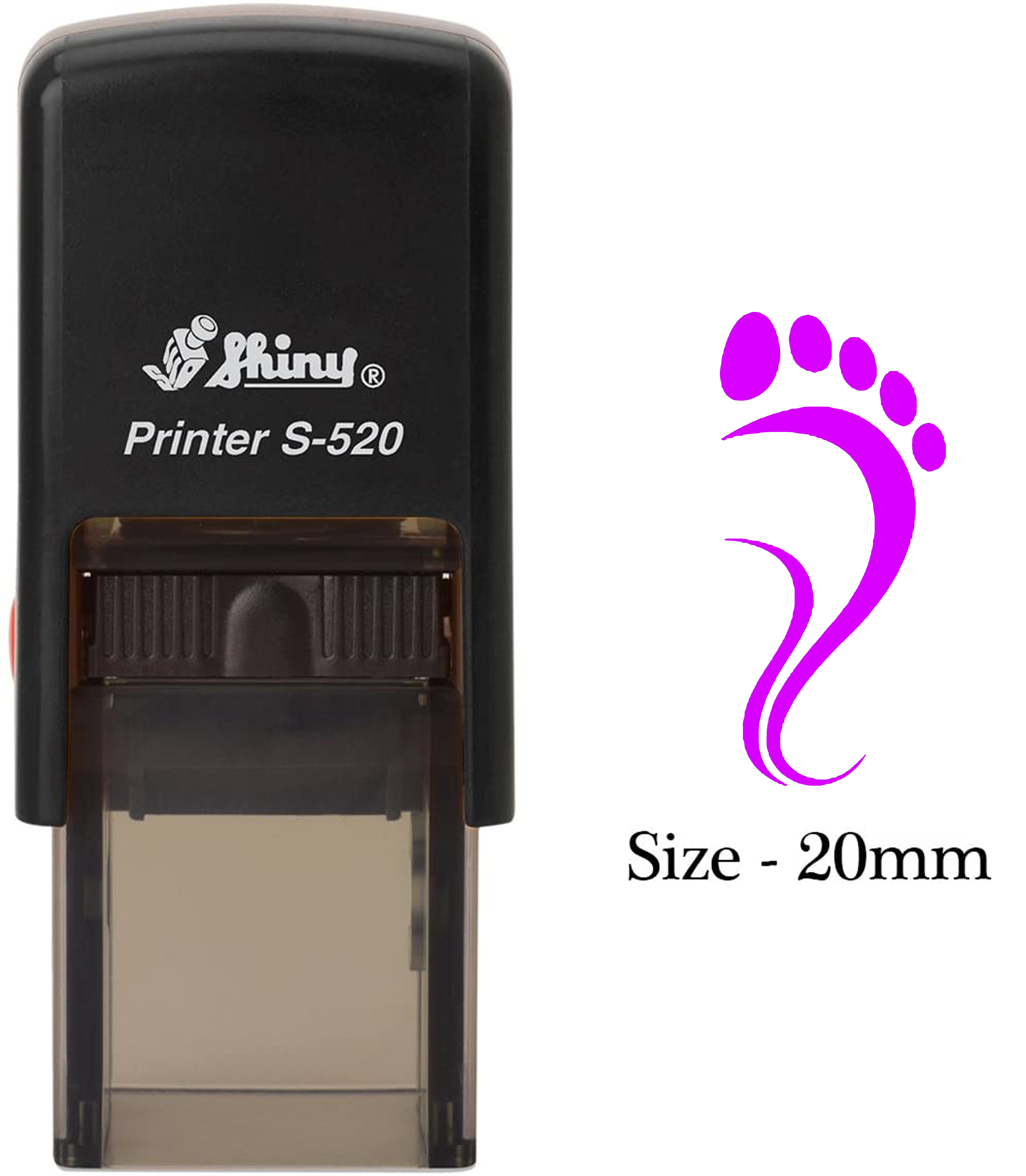 eloria Foot Print Symbol Violet Ink Self Inking Rubber Stamp Office ...