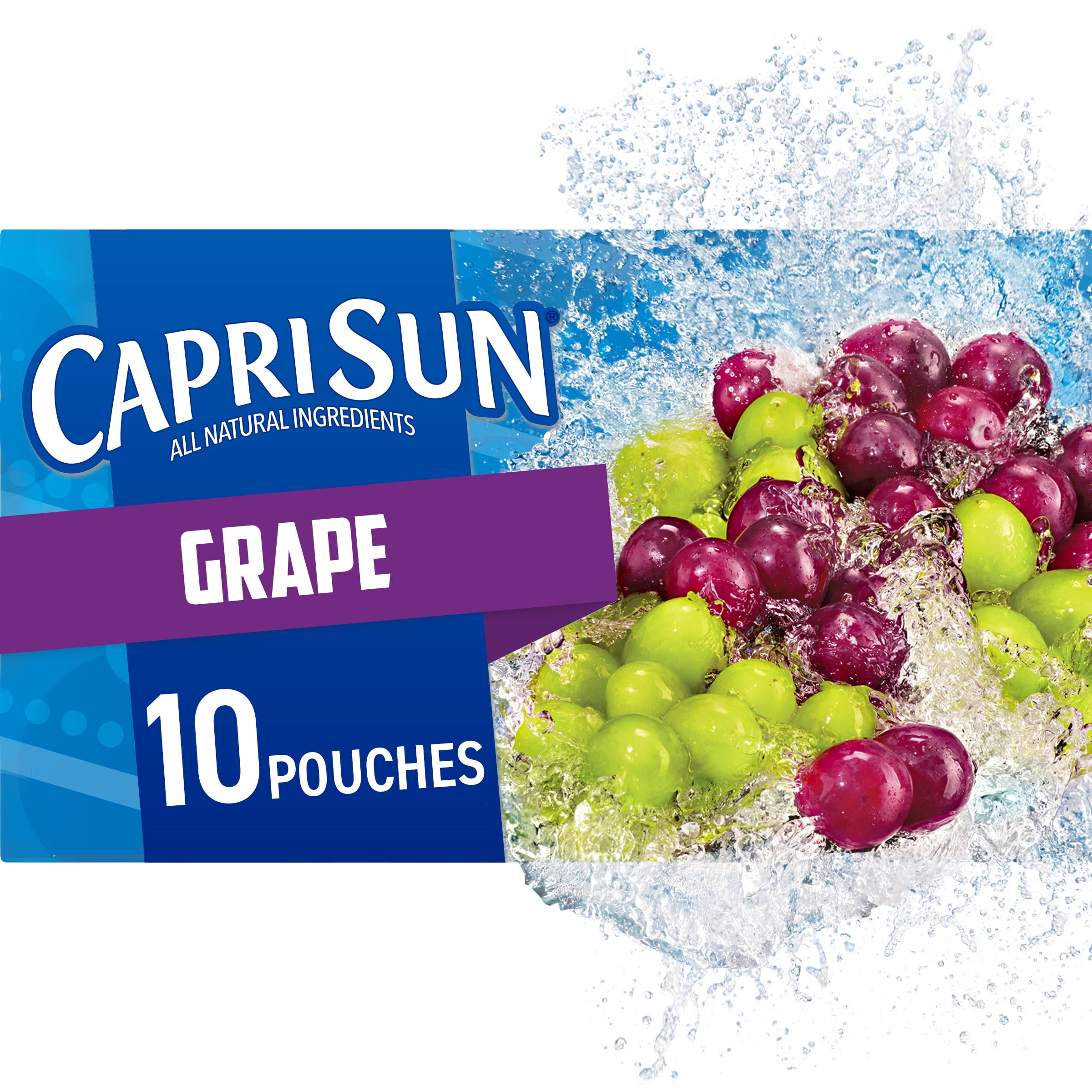 Capri Sun Grape Naturally Flavored Juice Drink Blend, 10 ct Box, 6 fl ...